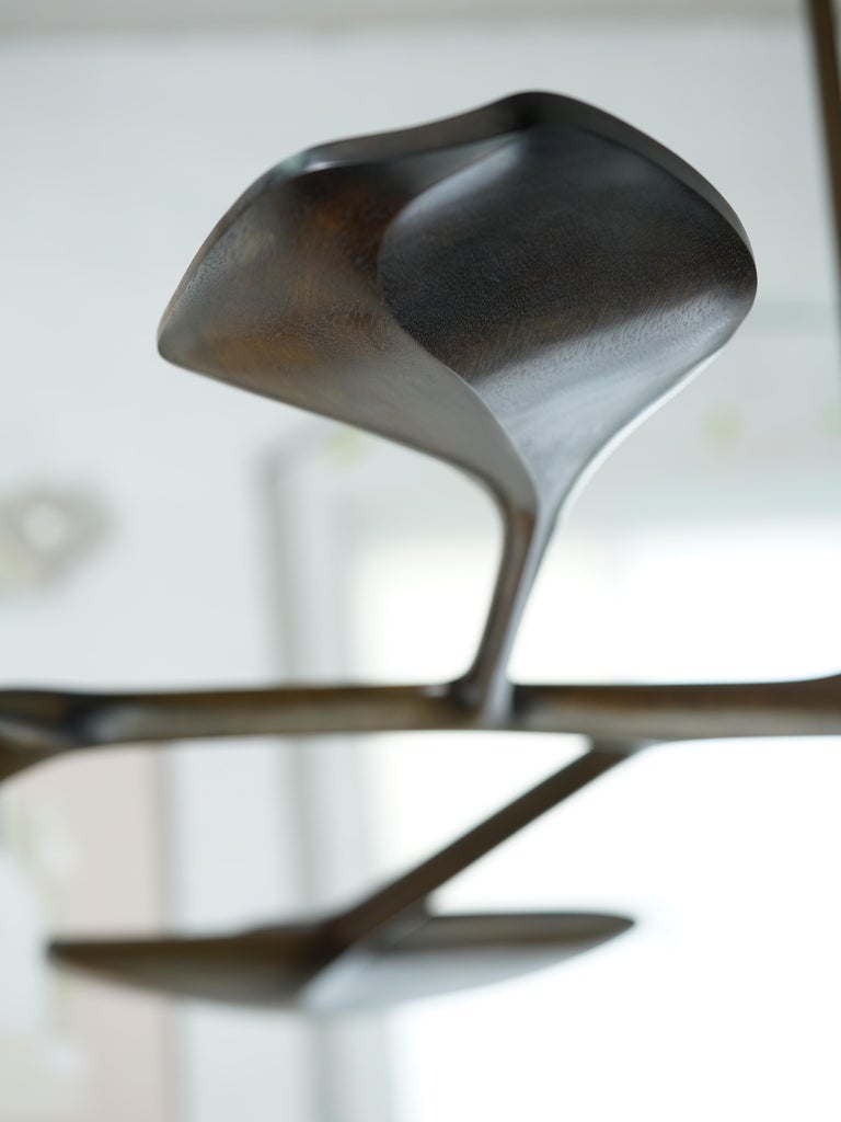 Organic, Sculptural Wood Sapele, hand finish- Leaf-like, Contemporary ...