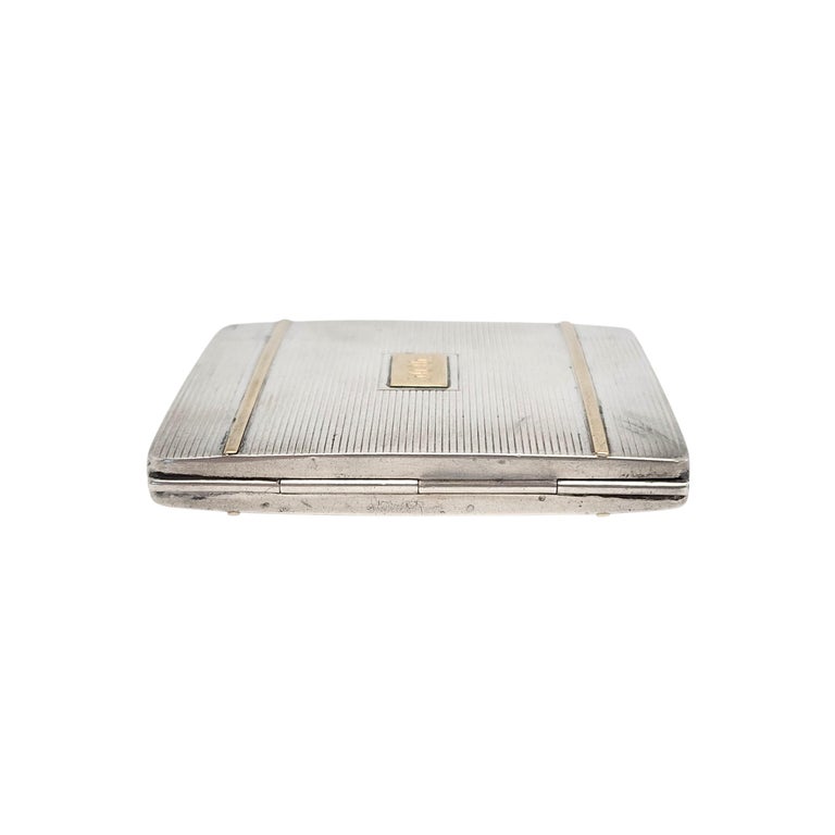 Watson Sterling Silver 14k Gold Plated Square Mirror Compact with ...