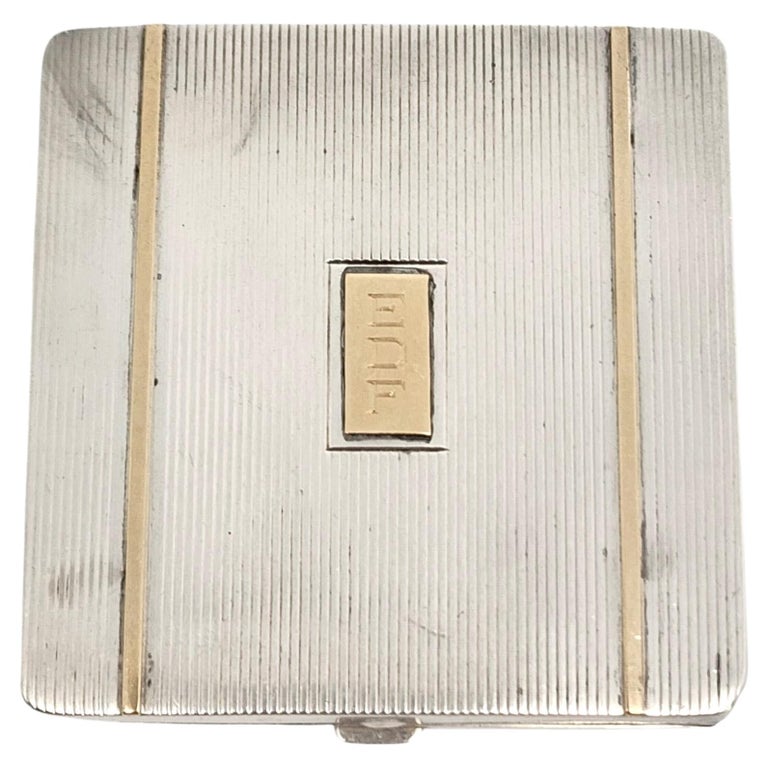 Watson Sterling Silver 14k Gold Plated Square Mirror Compact with ...