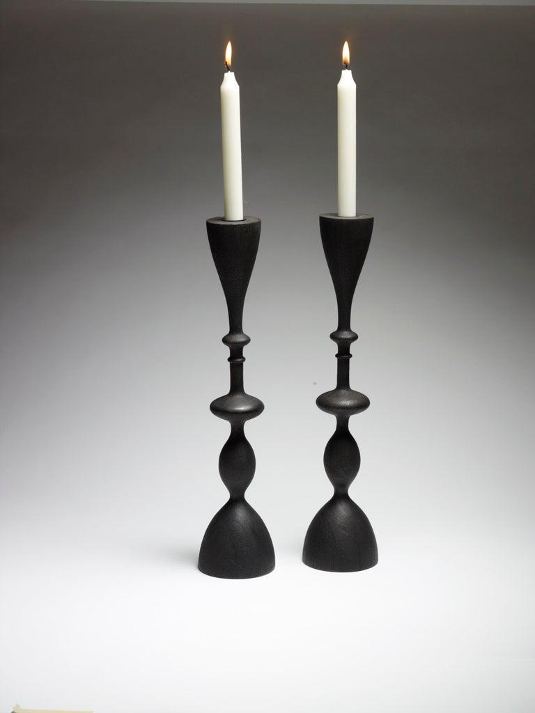 Wave Candlestick (large, blackened) For Sale at 1stDibs