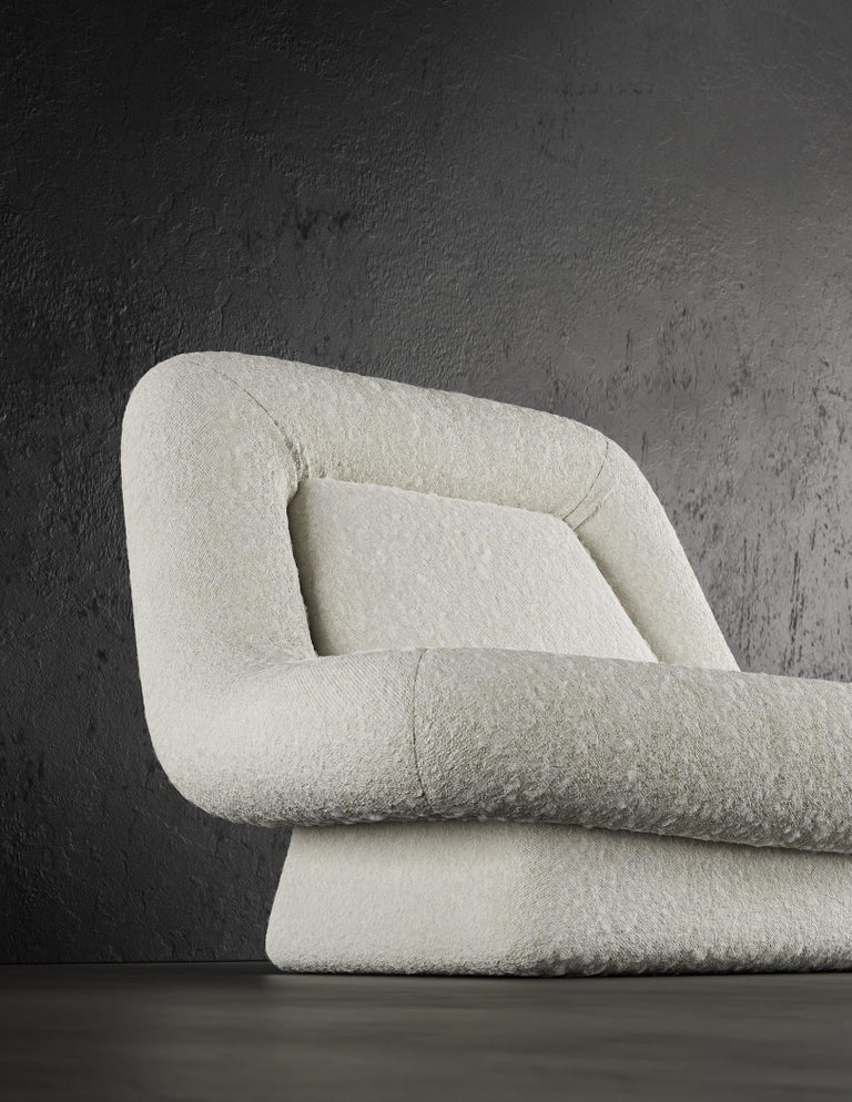 Wave Chaise Lounge - Modern Design in Cloud Boucle in Warm White For ...