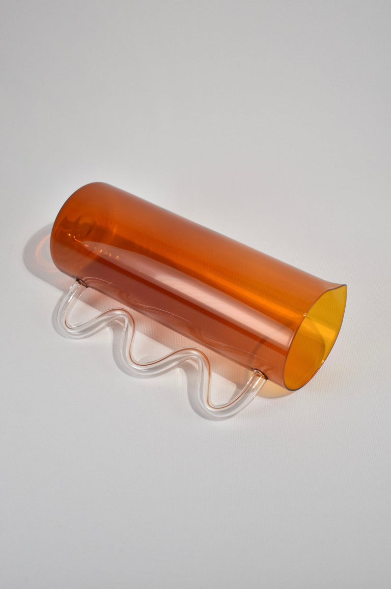 Wave Pitcher in Amber/Clear For Sale at 1stDibs