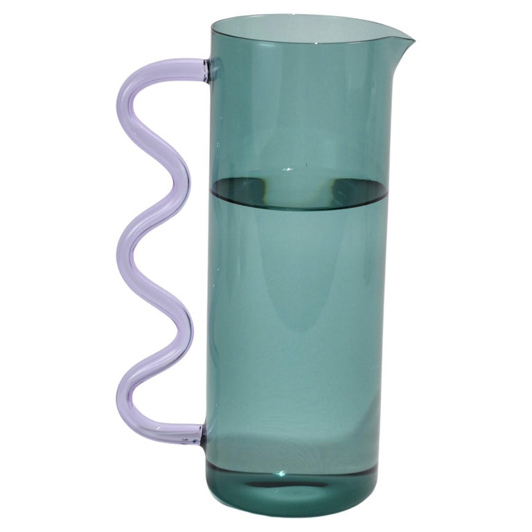Wave Pitcher in Teal/Lilac For Sale at 1stDibs