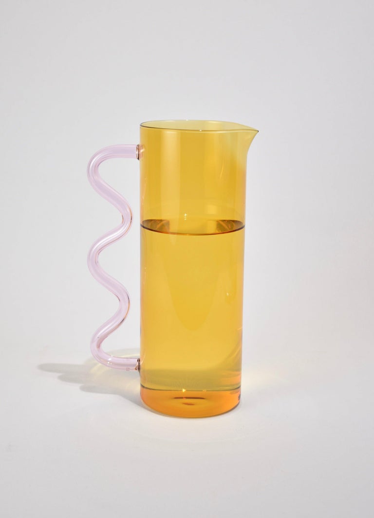 Wave Pitcher in Yellow/Pink For Sale at 1stDibs