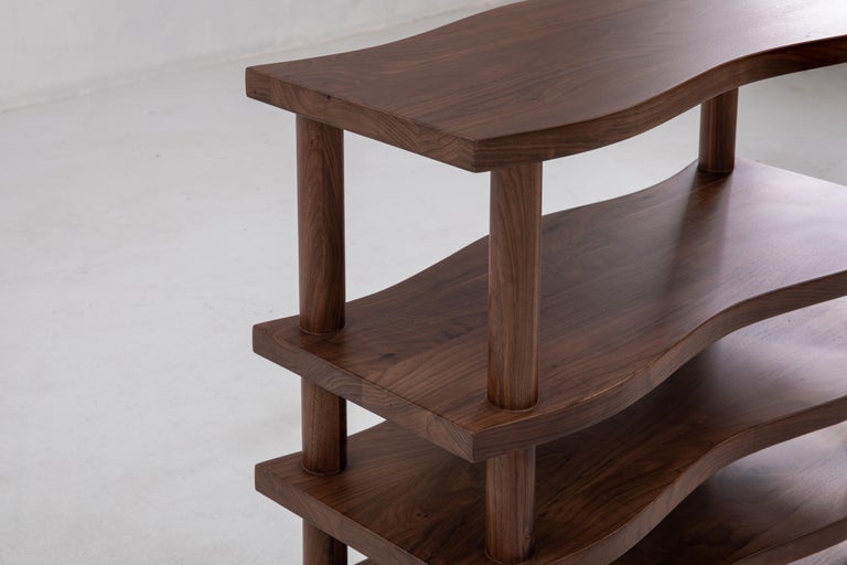 Wave Shelf, Walnut Book Shelf For Sale at 1stDibs