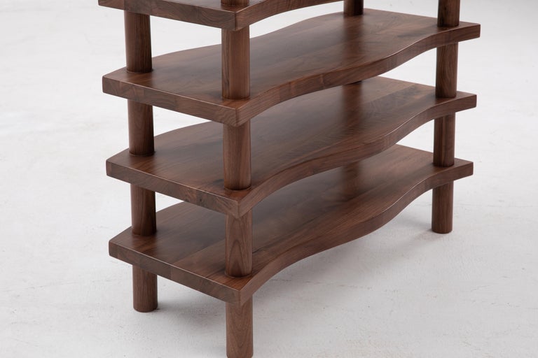 Wave Shelf, Walnut Book Shelf For Sale at 1stDibs