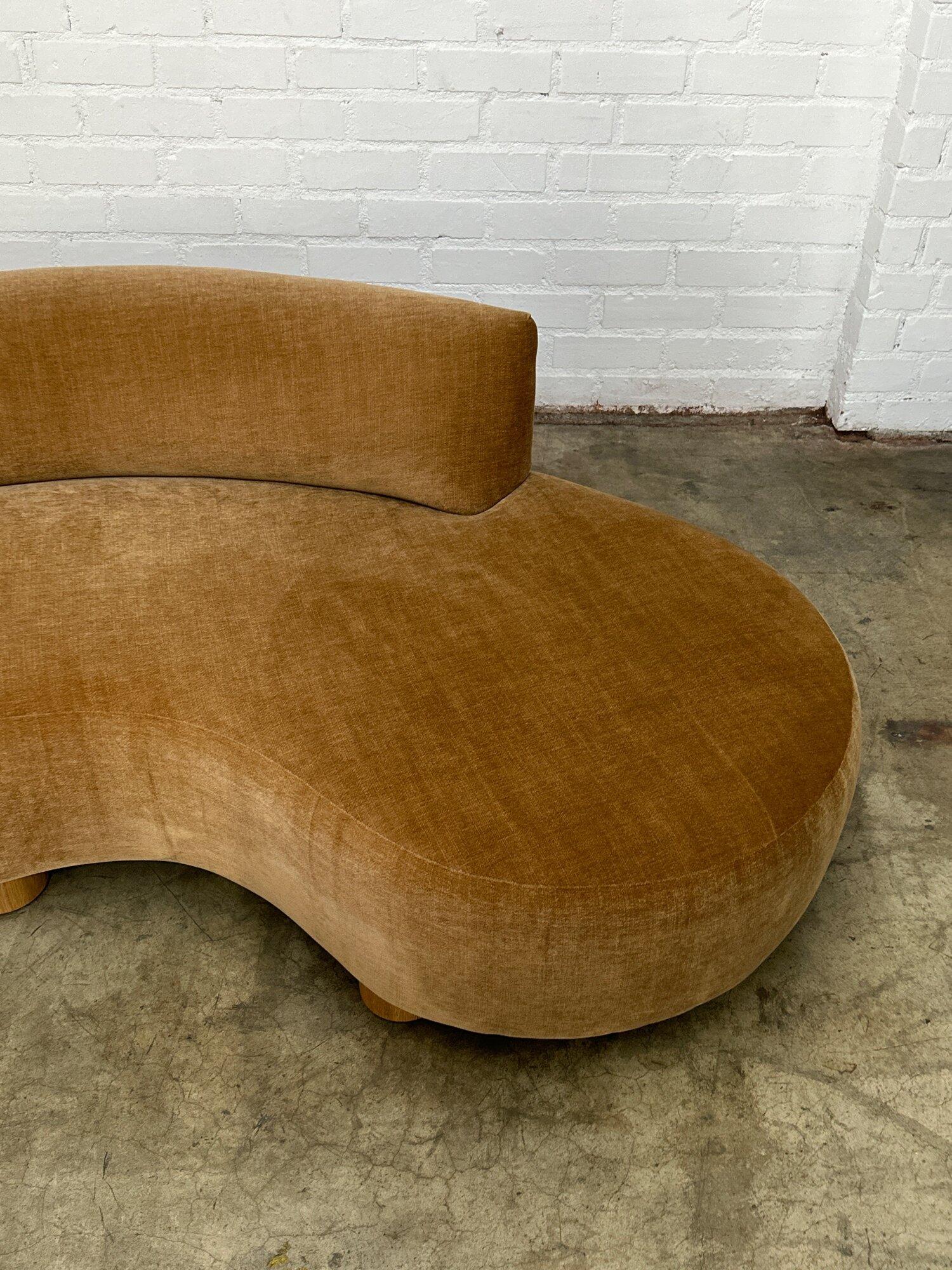 Wave Sofa in Cognac Chenille at 1stDibs