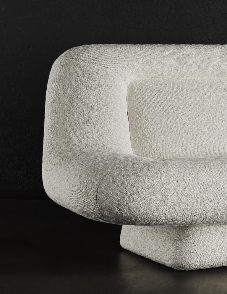 WAVE SOFA - Modern Design in Cloud Boucle in Warm White For Sale at 1stDibs