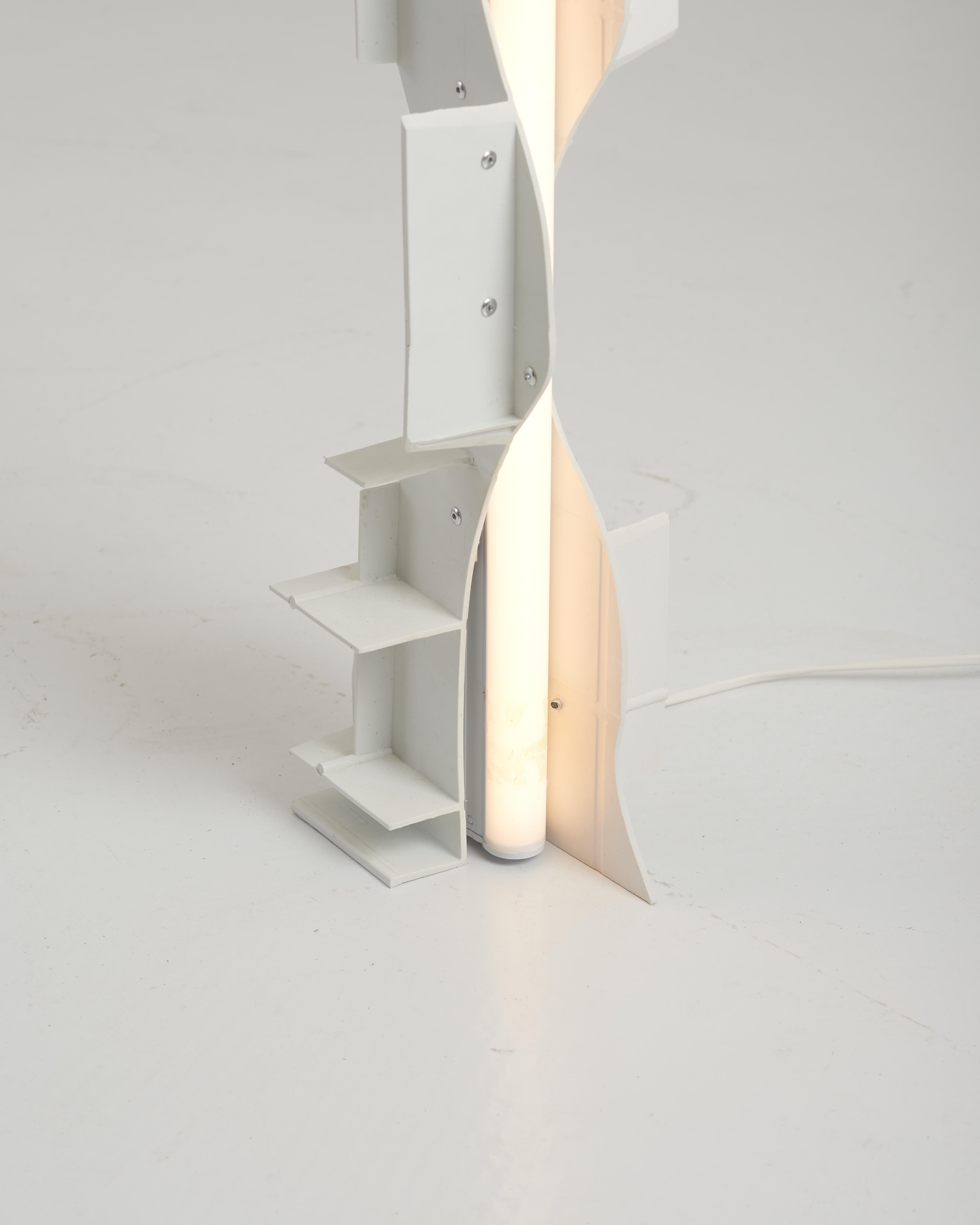 Wave tower white standing lamp in plastic by Pierre Castignola For Sale ...