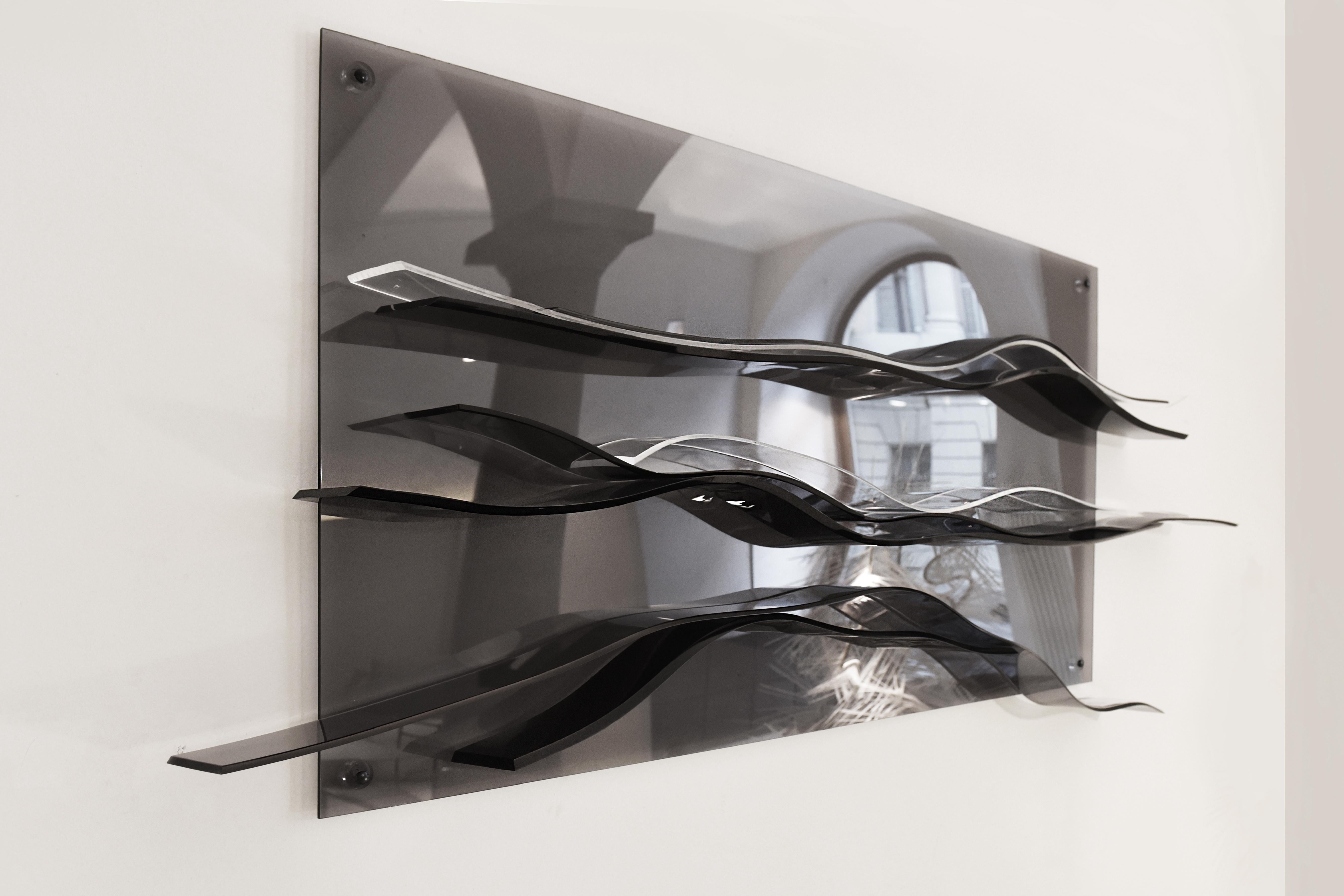 Wave Wall Interactive wall sculpture in plexiglass by Raoul Gilioli For ...