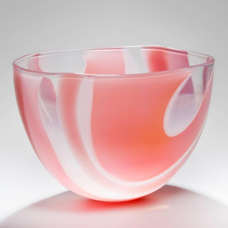 Waves in Pink, a unique handblown glass bowl by Neil Wilkin For Sale at ...