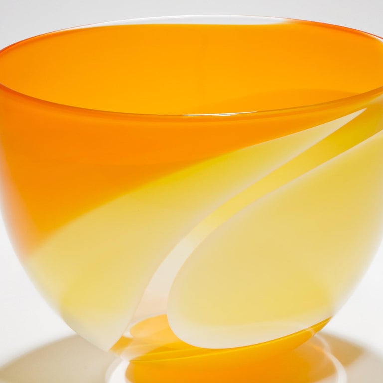 Waves in Yellow, a unique handblown glass bowl by Neil Wilkin For Sale ...