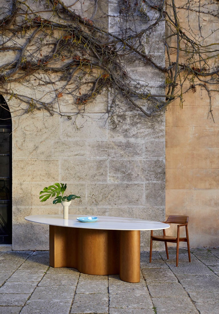 Wavewoo Dining Table with Glass Top For Sale at 1stDibs