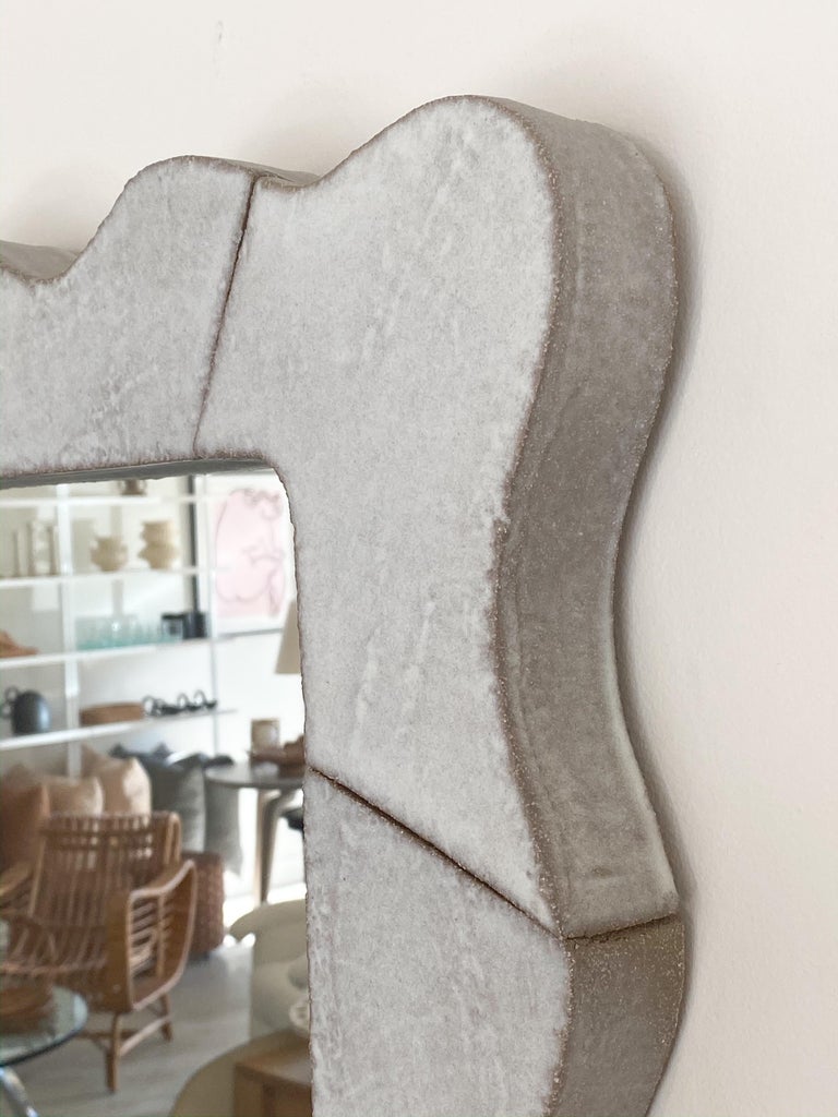 Wavy Ceramic Mirror For Sale at 1stDibs