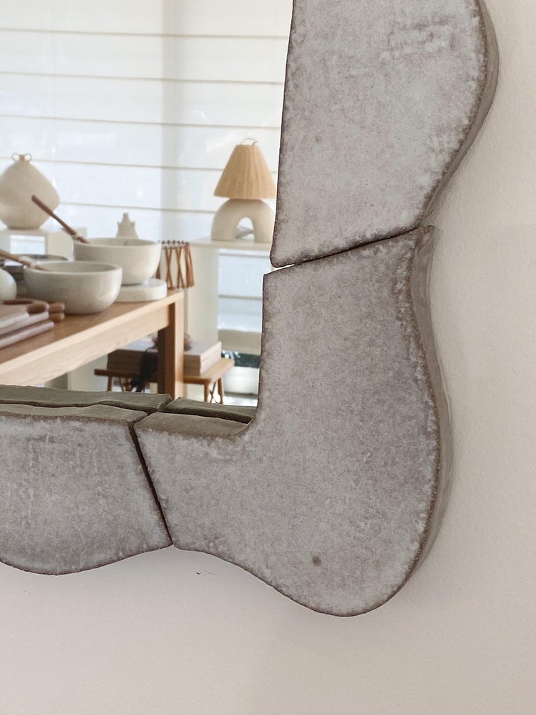 Wavy Ceramic Mirror For Sale at 1stDibs