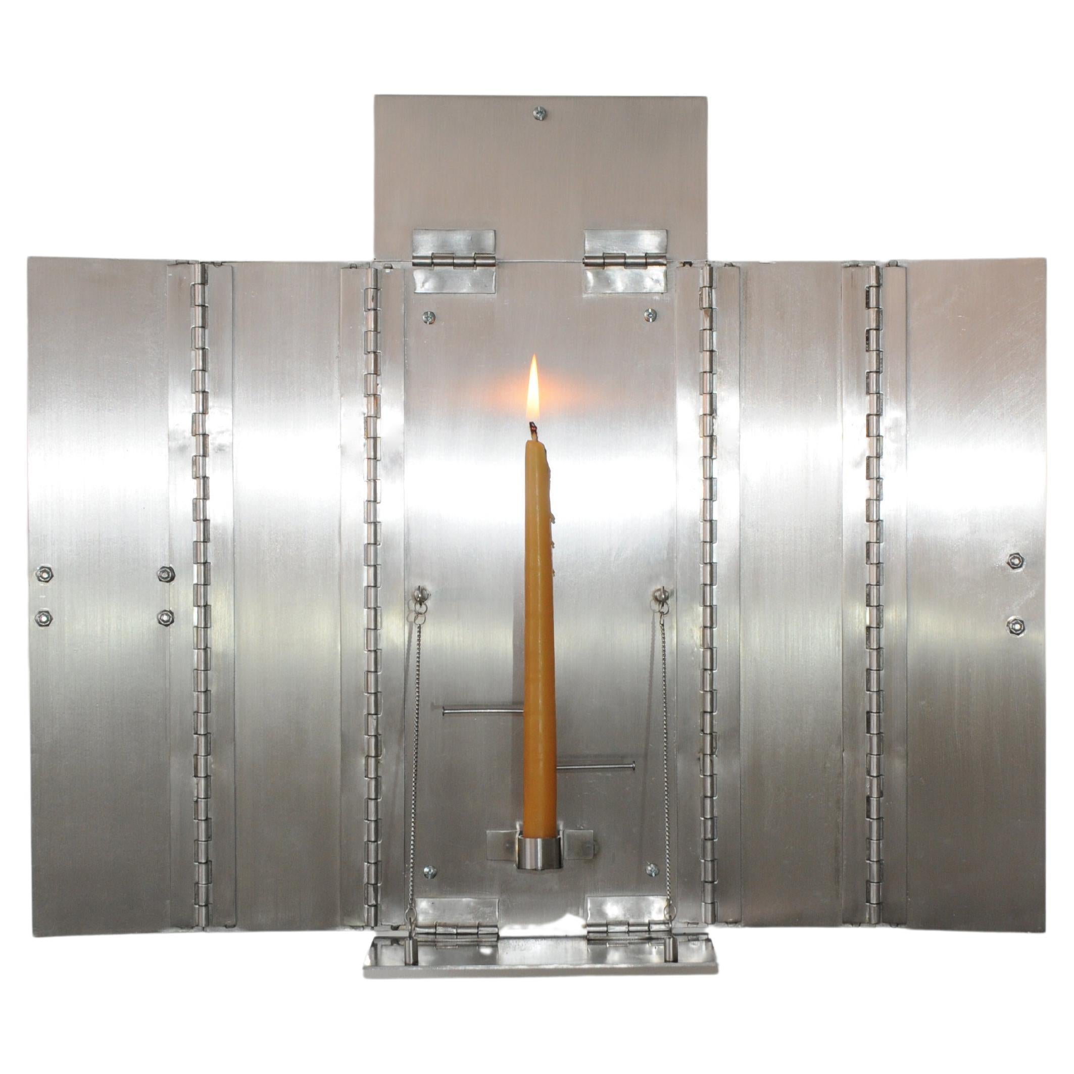Wax Clock Sculptural Wall Candle Holder For Sale at 1stDibs
