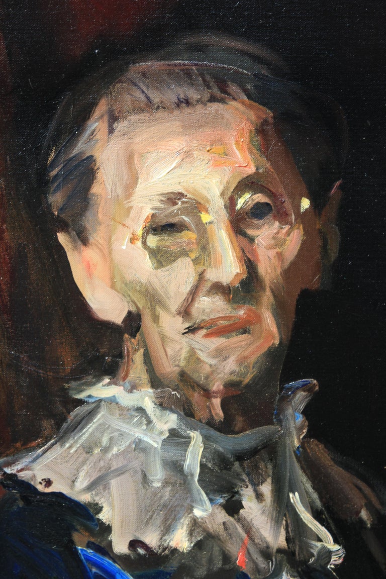 Wayman Adams - Dark Toned Impressionist Style Portrait of an Elderly ...