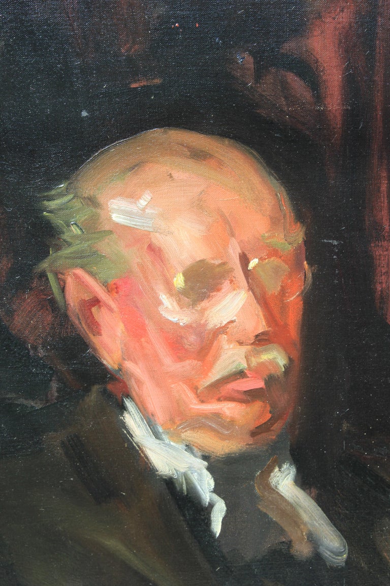 Wayman Adams - Dark Toned Impressionist Style Portrait of an Elderly ...