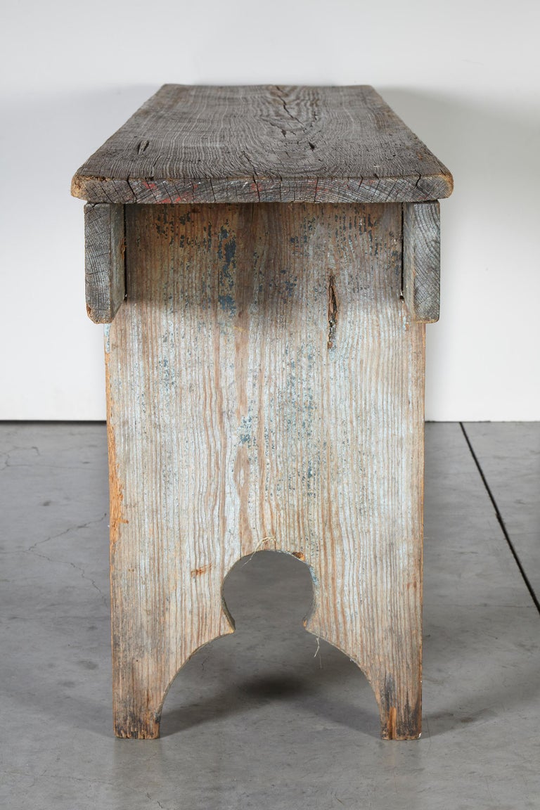 Weathered American Country Bench With Original Paint at 1stDibs ...