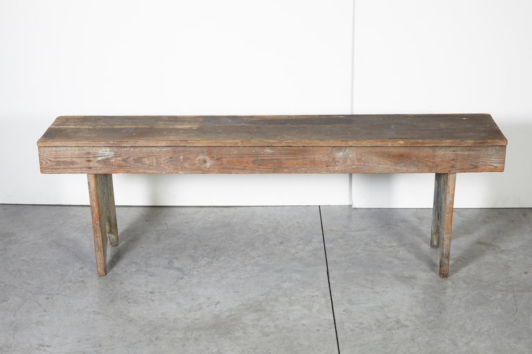 Weathered American Country Bench With Original Paint at 1stDibs ...