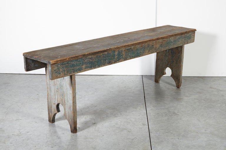 Weathered American Country Bench With Original Paint at 1stDibs ...