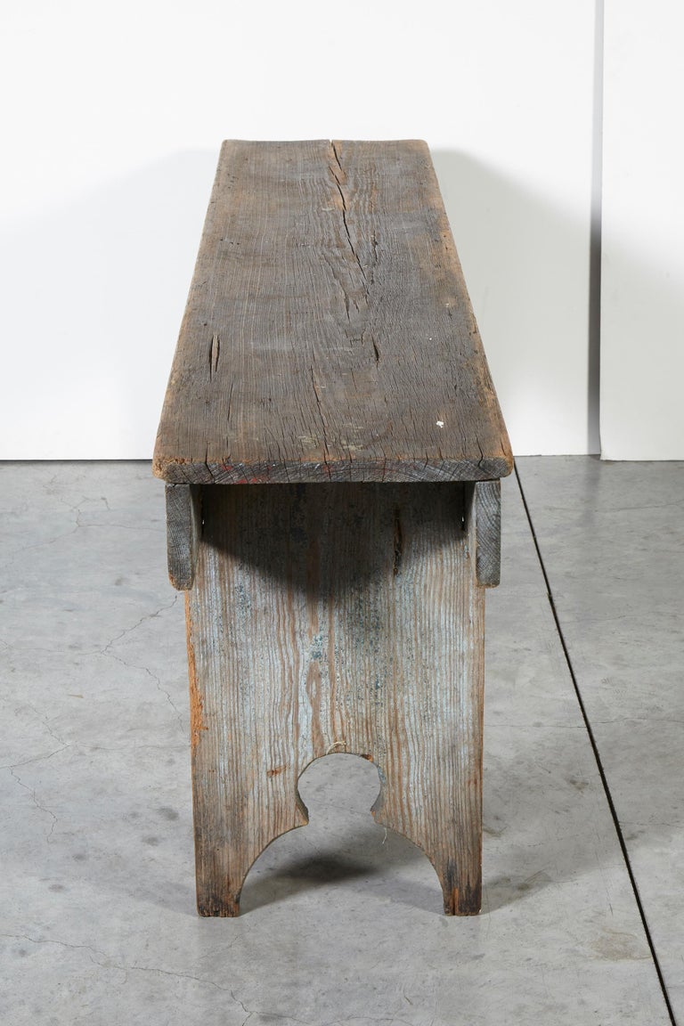 Weathered American Country Bench With Original Paint at 1stDibs ...