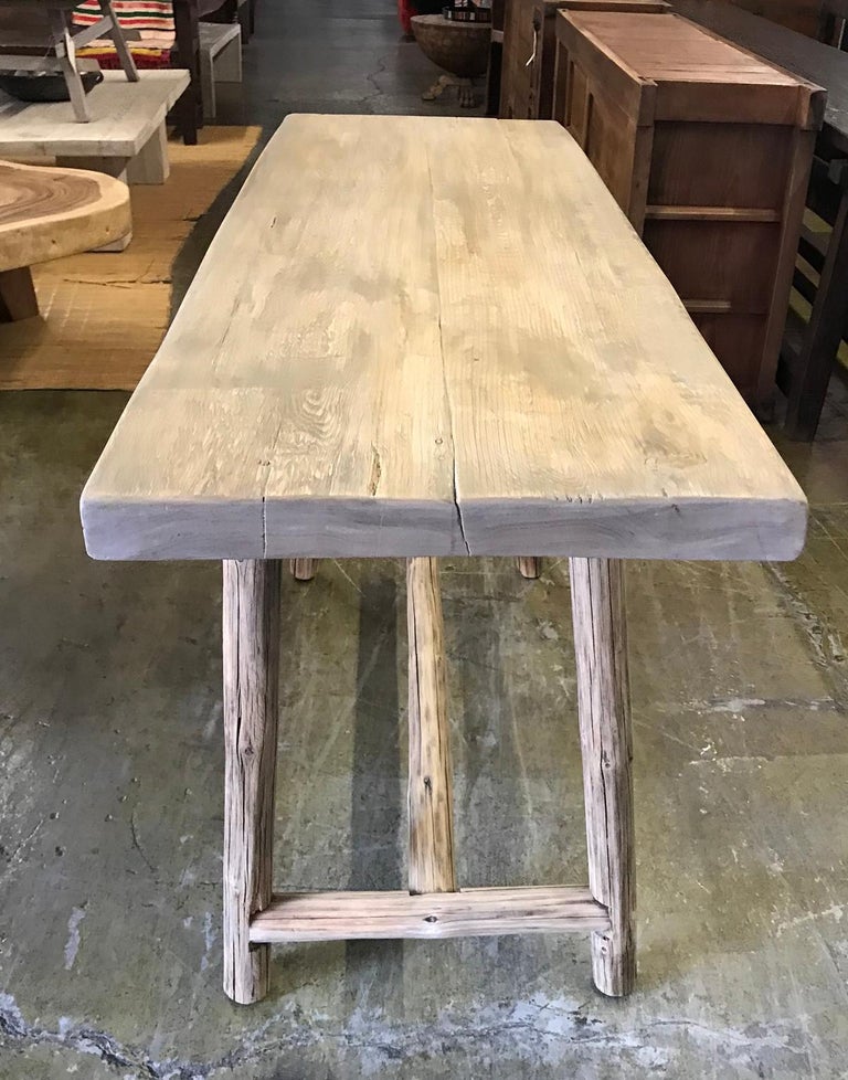 Weathered Light Wood Console For Sale at 1stDibs | light wood console table