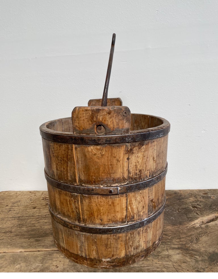 Weathered Vintage Rice Bucket at 1stDibs