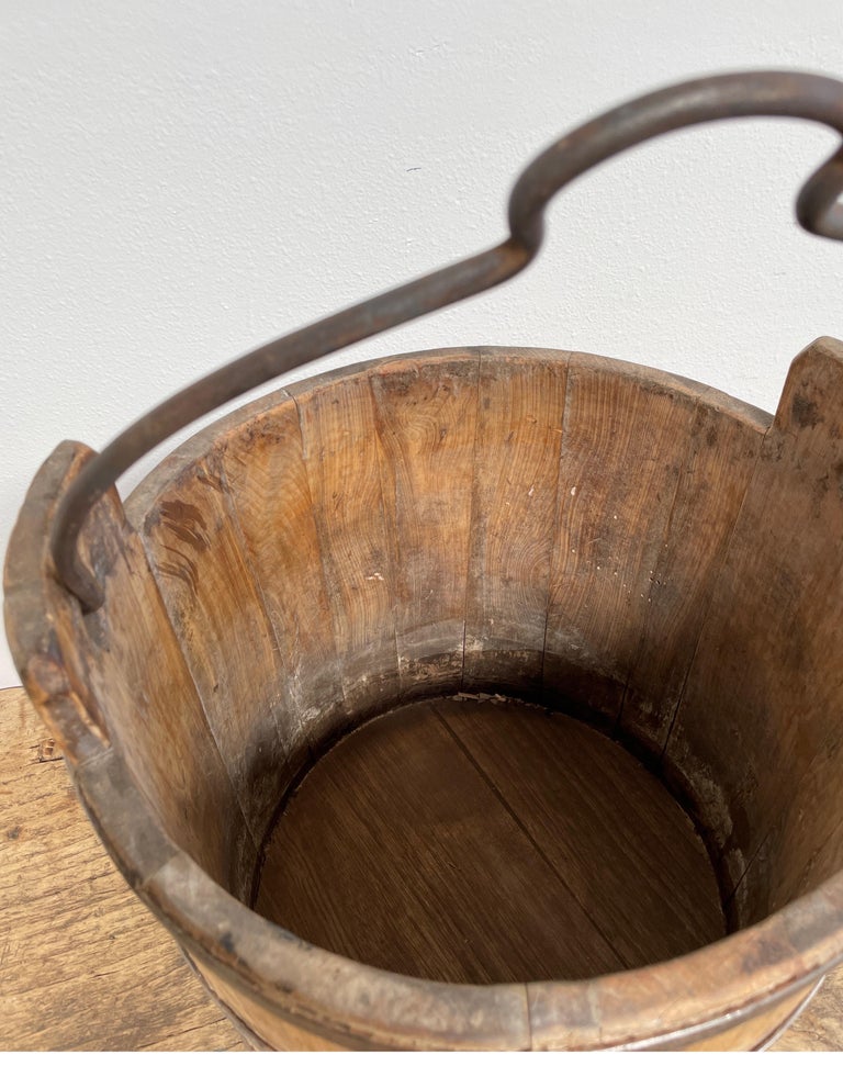 Weathered Vintage Rice Bucket at 1stDibs