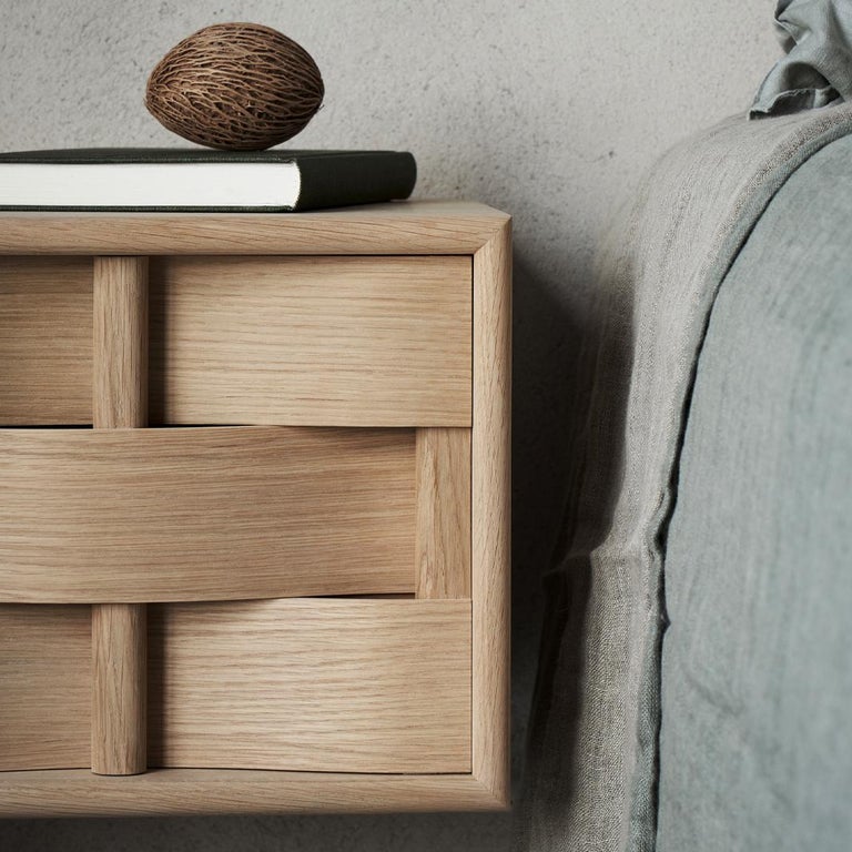Weave Bedside / Night stand 45 from Ringvide, Oak Wood Natural Oil ...