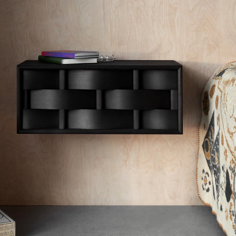 Weave Bedside 45 from Ringvide, Birch wood, black oil, Scandinavian For ...