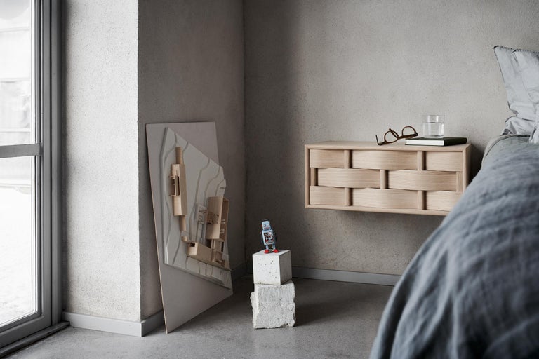 Weave Bedside 60 from Ringvide, Birch wood natural oil, Scandinavian ...