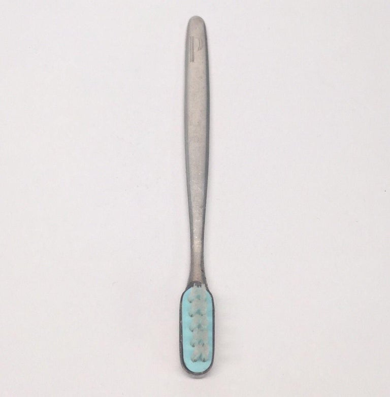 WEB Sterling Silver Baby Toothbrush Monogrammed "P" at 1stDibs