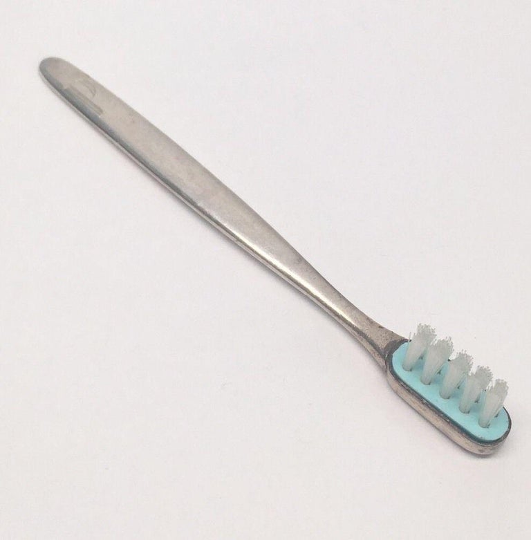 WEB Sterling Silver Baby Toothbrush Monogrammed "P" at 1stDibs