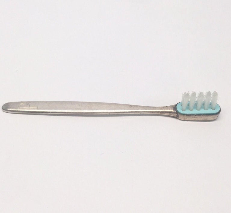 WEB Sterling Silver Baby Toothbrush Monogrammed "P" at 1stDibs