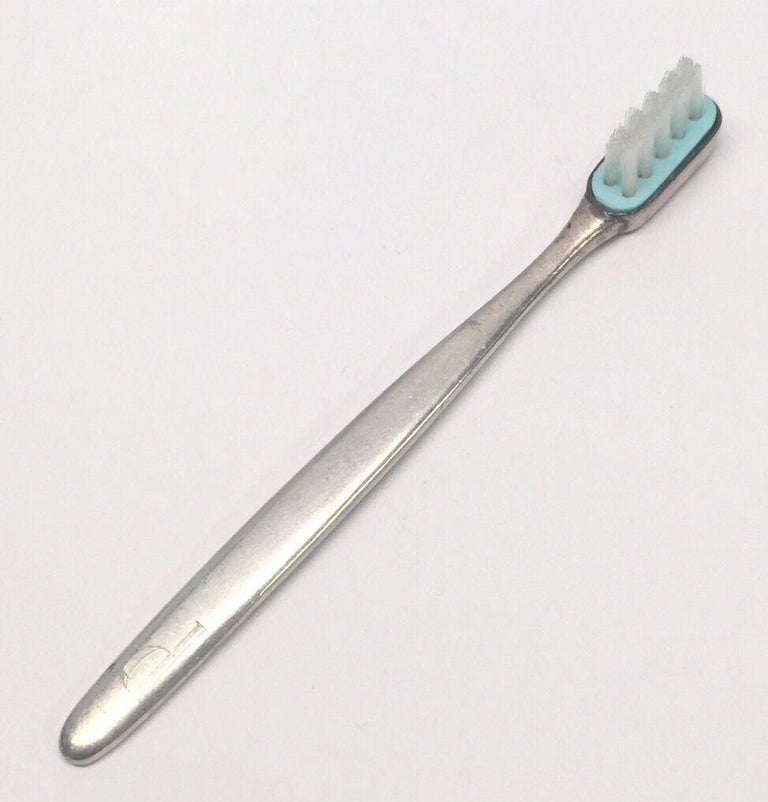 WEB Sterling Silver Baby Toothbrush Monogrammed "P" at 1stDibs