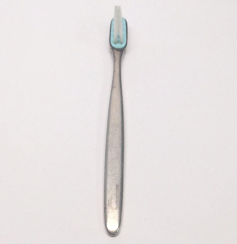 WEB Sterling Silver Baby Toothbrush Monogrammed "P" at 1stDibs