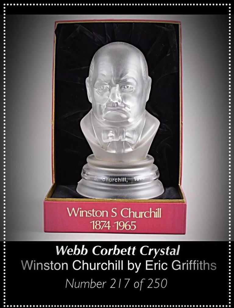 Webb Corbett for Royal Doulton Crystal Bust Sir Winston Churchill Ltd ...
