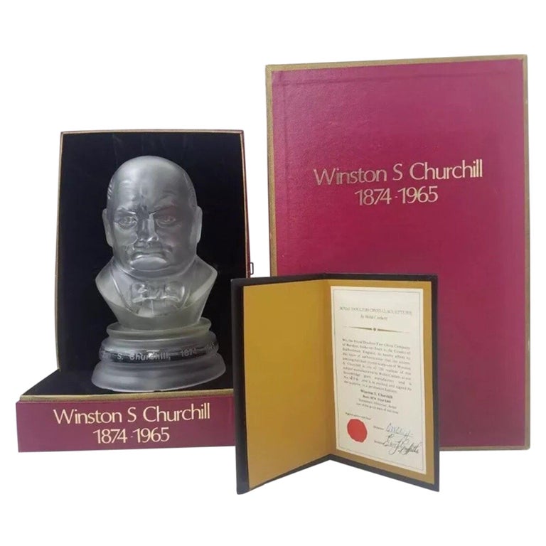 Webb Corbett for Royal Doulton Crystal Bust Sir Winston Churchill Ltd ...