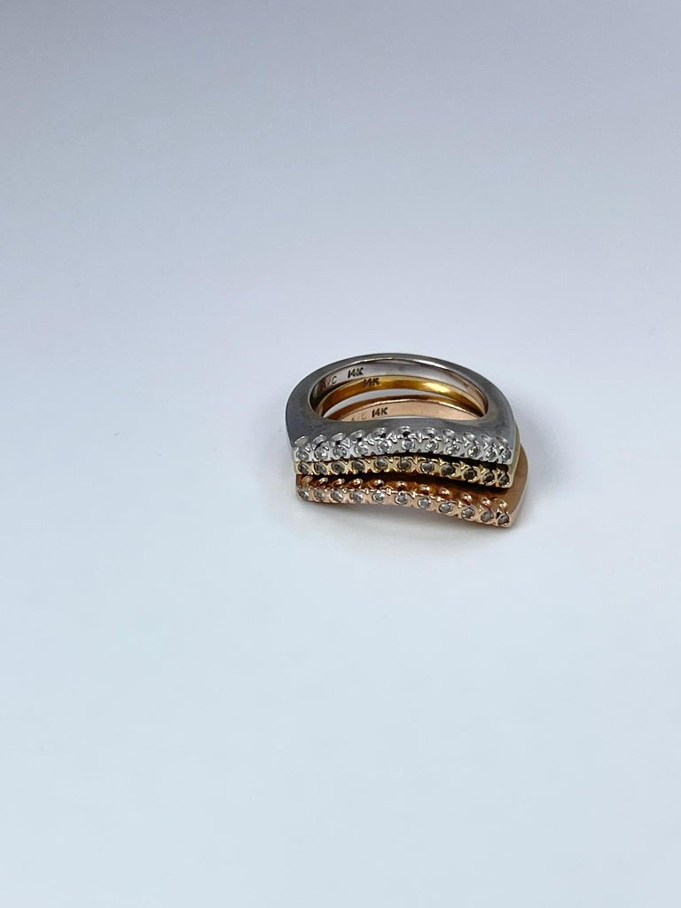 Wedding Band Diamond Ring Three Rings in One Unique Diamond Rings ...