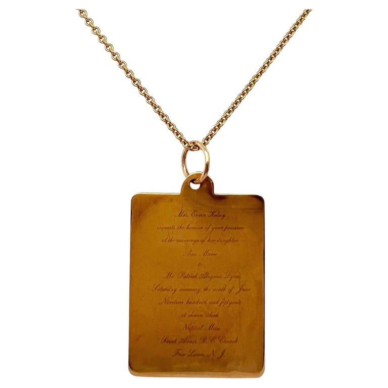 Wedding Invitation Gold Charm For Sale at 1stDibs