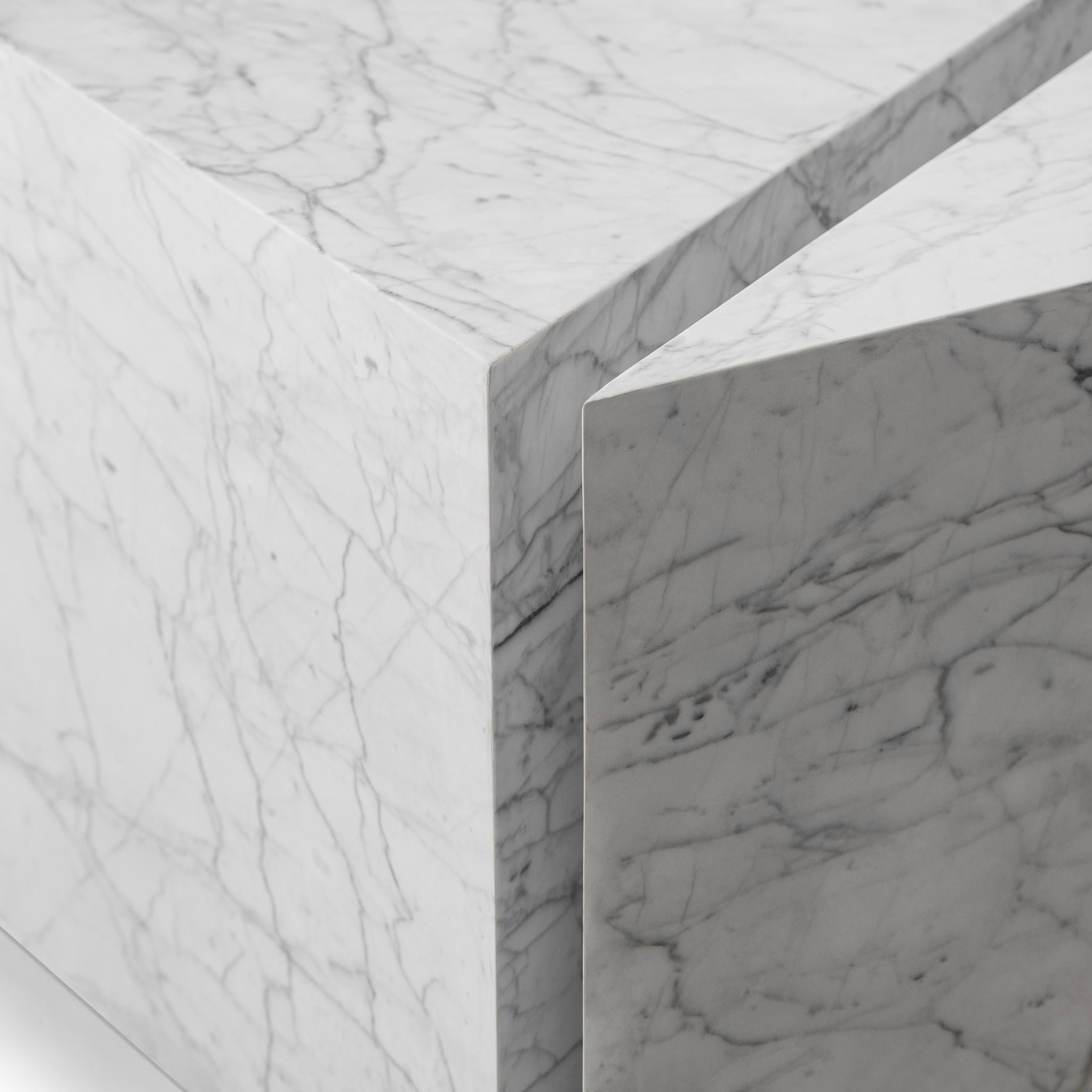 Wedge Marble Coffee Tables - Set of 2 For Sale at 1stDibs