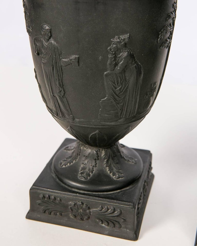 Wedgwood Black Basalt Mantle Vases, Pair at 1stDibs | wedgwood mantle ...