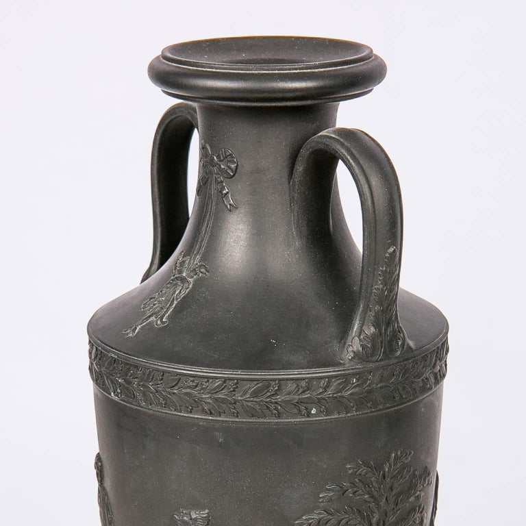 Wedgwood Black Basalt Mantle Vases, Pair at 1stDibs | wedgwood mantle ...