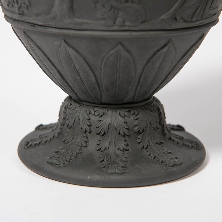 Wedgwood Black Basalt Vase with Classical Figures Made in England ...