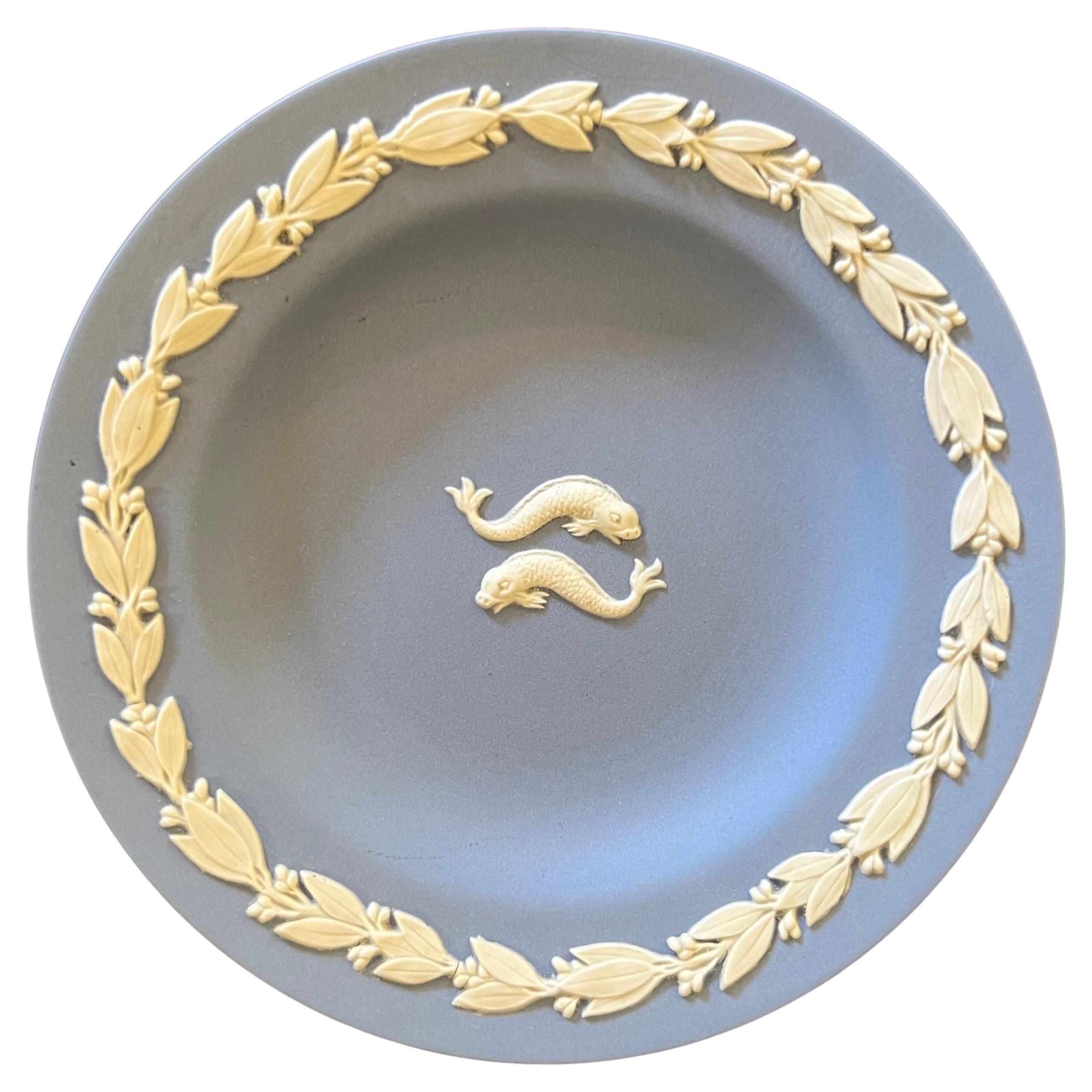 Wedgwood Blue Jasperware Fish Small Dish For Sale at 1stDibs