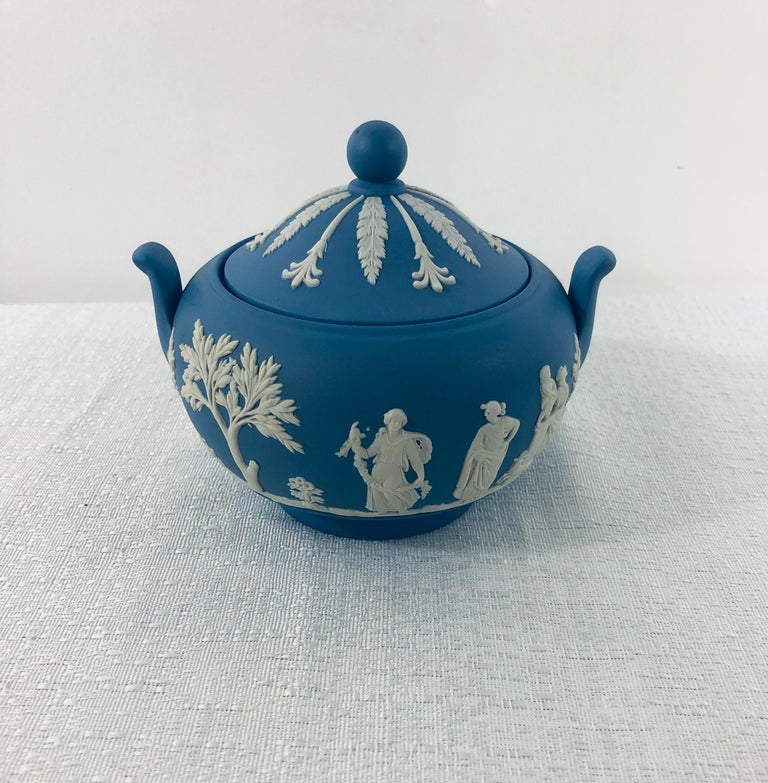 Wedgwood Blue Jasperware Tea Set , 4 Pieces at 1stDibs