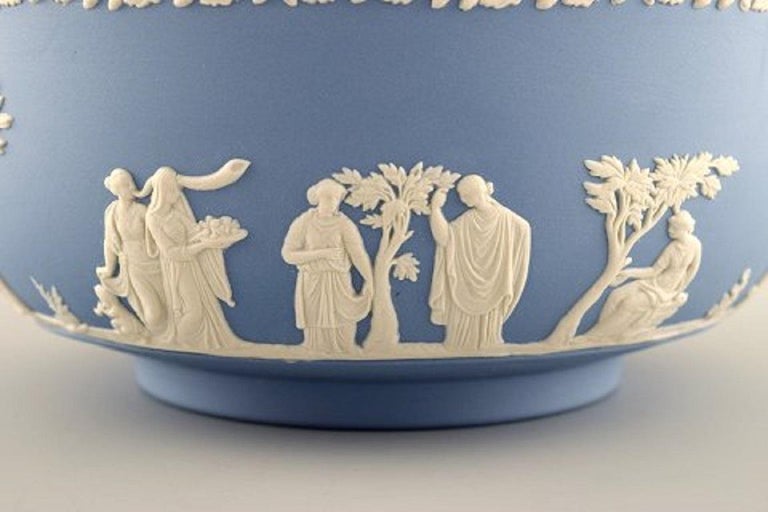Wedgwood, England, Large Bowl in Light Blue Stoneware with Classicist ...