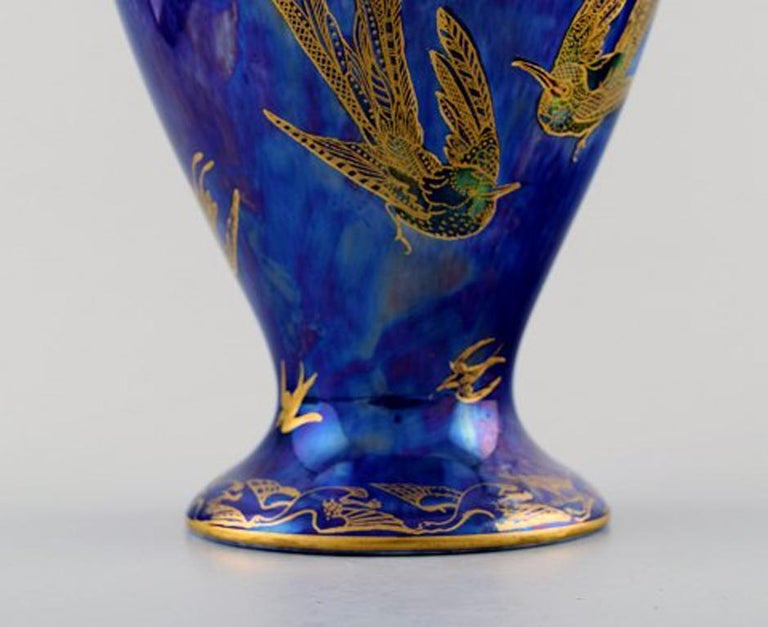 Wedgwood "Fairy" Vase in Luster Glaze, Decorated with Birds at 1stDibs