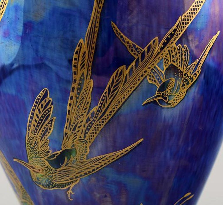 Wedgwood "Fairy" Vase in Luster Glaze, Decorated with Birds at 1stDibs